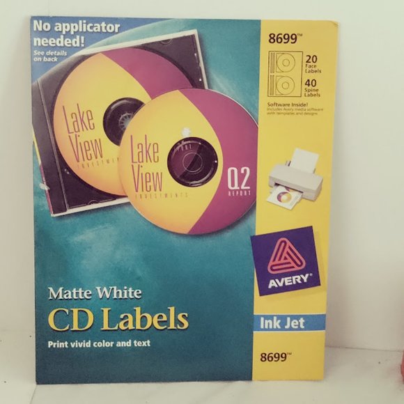 Avery | Office | Avery Matte White Cd Labels 8699 Ink Jet No Applicator ...